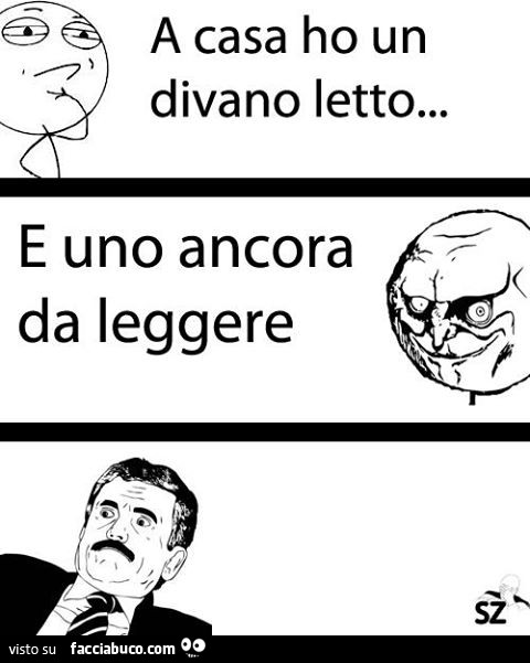 A casa ho un divano letto e uno ancora da leggere - Facciabuco.com