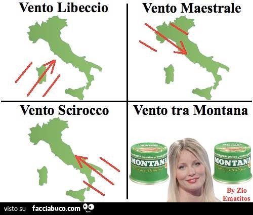 Vento Libeccio, Vento Maestrale, Vento Scirocco, Vento tra Monatana ...