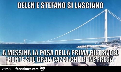 Belen e Stefano si lasciano. A Messina la posa della prima pietra del ...